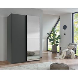 Kleiderschrank wimex, B:135cm H:198cm T:65cmgrafit, griffe schwarz, Holzwerkstoff, Jugendzimmer, Schr&auml;nke, "Mugano, B/T/H 135 oder 180/65/198cm, Made