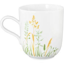 Seltmann Weiden Becher "Liberty - Meadow Grasses green", &Oslash; 8,6cm x 10cm, 420ml, 1 Stk., wei&szlig;, Trinkgef&auml;&szlig;e, Becher mit Henkel 0,40 l