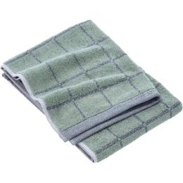 Handtuch Esprit, B:50cm L:100cm, gr&uuml;n, Walkfrottier, Obermaterial: 100% Baumwolle, Handt&uuml;cher, "Melange Cube", im Karodesign