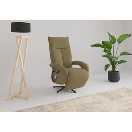 Sit & More TV-Sessel SIT & MORE, B:74cm H:112cm T:82cm, grün, 100% Polyester, Sessel, "Zoe, inkl. Kopfteilverstellung & 360 Drehfunktion", wahlweise mit 2