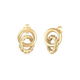 Elli Damen Paar Ohrstecker "Ohrstecker Kreis Knoten 925 Sterling Silber", onesize, ohne Stein, Silber 925 (Sterlingsilber), gold, Silber 925