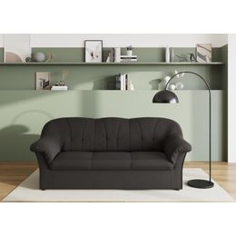3-Sitzer DOMO collection, B:185cm H:82cm T:82cm, braun, 92% Polyester, 8% Nylon, Sofas, "Pegnitz für kleine Räume, Breite 185cm", zeitlos, elegante