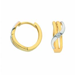 Adelia&acute;s ADELIA ́S Damen Paar Creolen "Damen 333 Gold Ohrringe Creolen mit Zirkonia", Damen, Gelbgold 333 Gold, gold, Gelbgold 333, Gold, Ohrringe, mit
