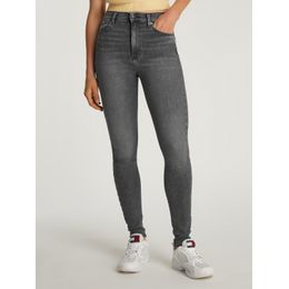 Tommy Jeans Damen Skinny-fit-Jeans "Sylvia High Rise Skinny", schwarz, Gr. 25, unifarben, Denim/Jeans, Obermaterial: 92% Baumwolle, 6%