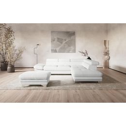 Ecksofa COTTA, B:277cm H:91cm T:104cm, weiß, Softlux-Kunstleder;Luxus-Kunstleder, Wohnzimmer, Sofas, "Enterprise L-Form", mit Arm- &