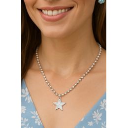 Damen Kette mit Anhänger "Starlina", weiß, Basic, Collezione Alessandro, Glas, Halsketten, zierliche Kette mit Stern