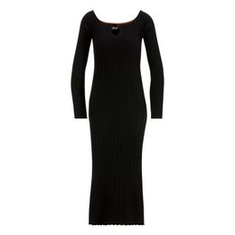 BOSS Orange Damen Strickkleid "Flimt Premium Damenmode", schwarz, Gr. M, unifarben, Rippware, Obermaterial: 70% Viskose, 30% Polyester, Kleider, mit
