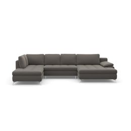 Sit & More Wohnlandschaft SIT & MORE, B:346cm T:201cm, grau, Sofas, "Latigo U-Form", mit Mega-Recamiere, wahlweise mit Bettfunktion und Bettkasten