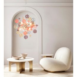 N&auml;ve N&Auml;VE Pendelleuchte "Explosion", 10, &Oslash; 65cm H: 193cm, 1 Stk., bunt, Esszimmer, Leuchten, kleine und gro&szlig;e pastellfarbene Glaskugeln, 10x G9 exkl.,