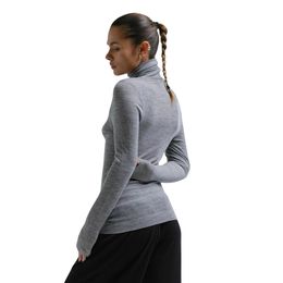 SEAMLESS BASIC Damen Strickpullover "Seamless Basic Shirt Woolen Lola"grau melange, Obermaterial: 100% Wolle, Pullover