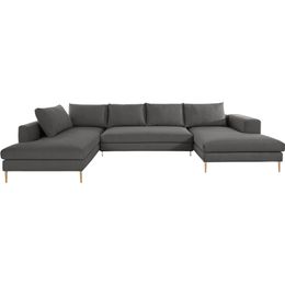 Wohnlandschaft OTTO products, B:351cm H:83cm T:210cm, grau, Luxus-Microfaser: aus recycleten Textilien (100% PES), Sofas, "Finnja, viel Platz,