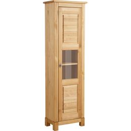 Vitrine Home Affaire, B:57,4cm H:180cm T:38cm, beige, Wohnzimmer, Schränke, "Rauna Vitrinenschrank, Stauraumchrank", Höhe 180 cm, aus massiver