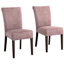 Esszimmerstuhl Home Affaire, B:46cm H:93cm T:64cm, rosa, Massivholz, St&uuml;hle, "Queen", Beine aus massiver Buche, wengefarben lackiert, Polsterstuhl
