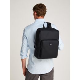 Calvin Klein Herren Cityrucksack "CK ESSENTIAL SQUARED BP RUB", schwarz, Lederimitat, Polyester, Basic, Rucks&auml;cke, Freizeitrucksack, Freizeit-Bag mit