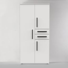 Kleiderschrank Demeyere Group, B:90,4cm H:188cm T:50cm, wei&szlig;, Spanplatte, Kinderzimmer, Schr&auml;nke, "VERSATIL Schrank 2 T&uuml;ren, 2 Schubladen"
