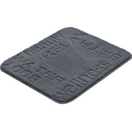 Badematte LINEA DUE, H:18mm, grau, Polyester, Badematten, "Feeling"