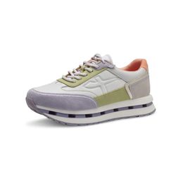 Tamaris Damen Plateausneaker "Tamaris Sneaker Leder/Textil", Gr. 39, lila, Leder, Textil, Schuhe