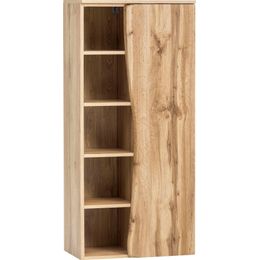 Midischrank Welltime, B:60cm H:130cm T:35cm, braun, MDF, Badezimmer, Schr&auml;nke, "Stubach", T&uuml;r mit Baumkante
