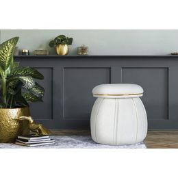 Sitzhocker Kayoom, B:51,5cm H:51,5cm T:51,5cm, gold, Bezug: 50% Baumwolle 50% Acryl / Korpus: Pappelholz, Hocker, "Hocker Corin,extravagante