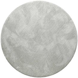 Teppich HOMIE LIVING, H:25mm Ø:120cm, beige, Polyester, Wohnzimmer, Teppiche, "Pisa", Hochflor, Microfaser, uni, weich, Shaggy, Wohnzimmer,