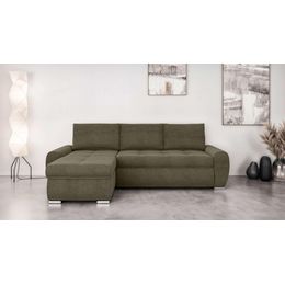Ecksofa Home Affaire, B:237cm H:89cm T:166cm, braun, 95% Polyester, 5% Nylon, Wohnzimmer, Sofas, "HAVERHILL Schlafsofa mit Bettkasten, Maße B/H/T: