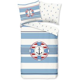 Wendebettwäsche, blau, PURE LUXURY COLLECTION, Microfaser, Obermaterial: 100% Polyester, Bettwäsche, "Selin", Mikrofaser, Pflegeleicht,
