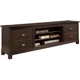 Lowboard Home Affaire, B:200cm H:59cm T:38cm, braun, Wohnzimmer, Sideboards, "Rauna", Kommode, Breite 200 cm, FSC-zertifiziertes Massivholz