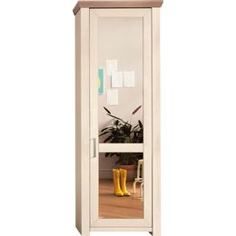 Garderobenschrank, B:74cm H:207cm T:42cm, beige, SET ONE BY Musterring, Flur, Schr&auml;nke, "york", mit Spiegel Typ 01/Typ 12, im Landhausstil