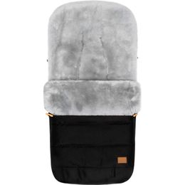 fillikid Kinder Fu&szlig;sack "Bernina Alpina, schwarz, Lammfell grau, Winterfu&szlig;sack", schwarz, Lammfell, Polyester, Fu&szlig;s&auml;cke