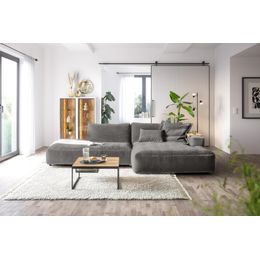 Ecksofa Musterring, B:330cm H:81cm T:190cm, grau, 100% Polyester, Wohnzimmer, Sofas, "Lucia", verschiedene Farben, gro&szlig;er Longchair mit Armlehne,