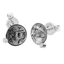 OSTSEE-SCHMUCK Damen Paar Ohrstecker "OSTSEE-SCHMUCK Ohrstecker Runo - Sarah Vicenza", 9mm rund, Silber 925 (Sterlingsilber), wei&szlig;, Silber 925