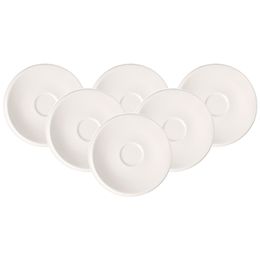 Villeroy & Boch VILLEROY & BOCH Untertasse "Mokka- / Espressountertasse NewMoon &oslash; 13 cm 6er Set wei&szlig;", L:13,2cm, wei&szlig;, Speiseteller