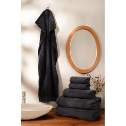 Handtuch Set OTTO HOME, schwarz, Walkfrottier, Obermaterial: 100% Baumwolle, Handtuch-Sets, "Fenya, flauschig und weich, Premium Handt&uuml;cher, 550