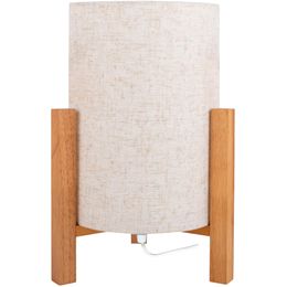 N&auml;ve N&Auml;VE Tischleuchte "Matida", 1, &Oslash; 18cm H: 32cm, 1 Stk., beige, Wohnzimmer, Leuchten, 1xE27 exkl., Holzgestell, Textilschirm natur, H: ca. 52cm, D: ca.