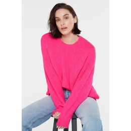 Damen Rundhalspullover, rosa, Gr. XXL, SENSES.THE LABEL, unifarben, Material: 67% Polyacryl, 14% Polyester, 12% Polyamid, 7% Elasthan, Pullover, mit