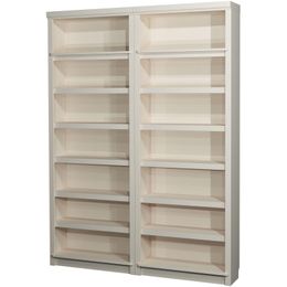 Bibliothek Home Affaire, B:160cm H:220cm T:29cm, beige, Massivholz, Regale, "Soeren", Mit viel Stauraum