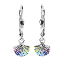 OSTSEE-SCHMUCK Damen Paar Ohrh&auml;nger "OSTSEE-SCHMUCK Ohrh&auml;nger Bl&uuml;te Ohrh&auml;nger Bl&uuml;te", 23 x 8mm, Silber 925 (Sterlingsilber), blau, Silber 925