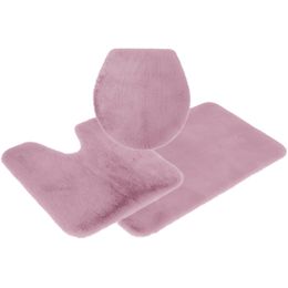 Badematte my home, H:30mm, rosa, Polyester, Badematten, "Rabbit Badematten, Badvorleger, Badezimmer Teppich", Kaninchenfell-Haptik, Badteppich,