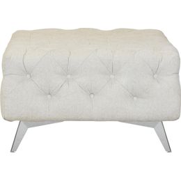 Polsterhocker Home Affaire, B:80cm H:45cm T:80cm, beige, Struktur (100% Polyester);Samtoptik (100% Polyester), Hocker, "Amaury", Chesterfield-Optik,