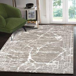 Teppich Sanat, B:80cm H:12mm L:300cm, beige, Kunstfaser, Wohnzimmer, Teppiche, "Harmony 3214", abstrakter Kurzflorteppich, Wohnzimmer, auch als L&auml;ufer