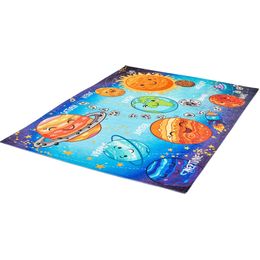 Kinderteppich Obsession, B:160cm H:10mm L:230cm, blau, Polyester, Teppiche, "My Torino Kids 230", Motiv Weltall, Kinderzimmer