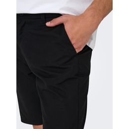 Only & Sons ONLY & SONS Herren Chinoshorts "ONSKAL CHINO 0287 SHORTS CS", schwarz, Gr. M, unifarben, Web, Obermaterial: 100% Baumwolle, Hosen