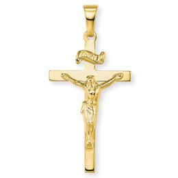 Amor Damen Kettenanh&auml;nger "Kreuz", Gelbgold 585, 0,9 g, gold, Gelbgold 585, Schmuckanh&auml;nger
