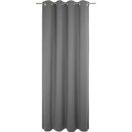 Vorhang WIRTH, B:142cm H:165cm, grau, Polyester, Wohnzimmer, Gardinen, "Dim out", nach Ma&szlig;