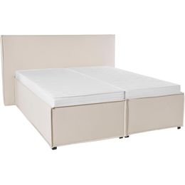 Polsterbett, B:193cm L:213cm, beige, LeGer Home by Lena Gercke, 100% Polyester, Betten, "Isaline", wahlweise ohne Matratze oder mit 3 Matratzenarten,