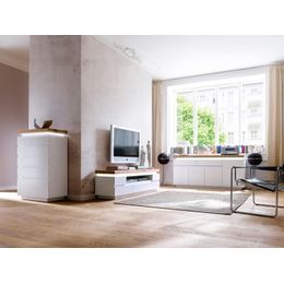 Kommode MCA furniture, B:73cm H:114cm T:40cm, wei&szlig;, MDF, Massivholz, Schlafzimmer, Sideboards, "Romina", mit LED Beleuchtung wei&szlig; dimmbar, inkl.
