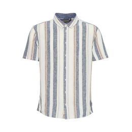 Blend Herren Kurzarmhemd "Kurzarmhemd BHBOBBY Shirt stripe", wei&szlig;, Gr. XXL, Obermaterial: 55% Leinen LI. 45% Viskose CV., Hemden