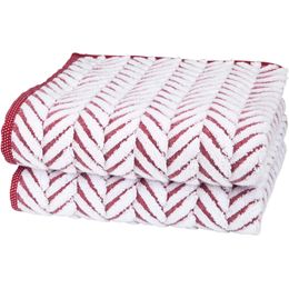 Handt&uuml;cher Ross, B:50cm L:100cm, rot, Frottier, Obermaterial: 100% Baumwolle, Handt&uuml;cher, "Sensual 9002", im Zopfmusterstil