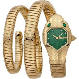 Damen Quarzuhr "Serpente doppio", gold, JUST cavalli time, Armbanduhren, Damenuhr, Armbanduhr, Edelstahlarmband