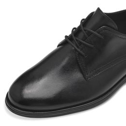 Tamaris Damen Schn&uuml;rschuh "Melika", Gr. 37, schwarz, Leder, unifarben, Schuhe, im klassischen Design, Freizeitschuh, Halbschuh, Schn&uuml;rschuh